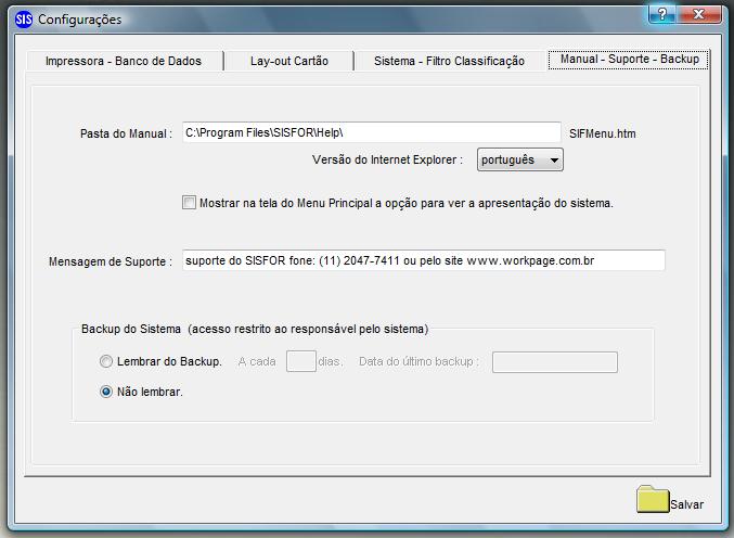 WORKPAGE - SISTEMAS : SISFOR - Sistema de Ponto e Controle de Acesso