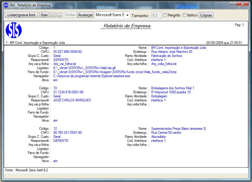 WORKPAGE - SISTEMAS : SISFOR - Sistema de Ponto e Controle de Acesso