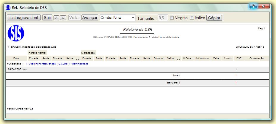 WORKPAGE - SISTEMAS : SISFOR - Sistema de Ponto e Controle de Acesso